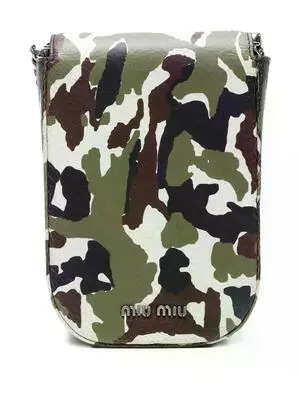 Miu Miu 2010-2020s Camouflage-pattern Crystal-embellished Phone Case