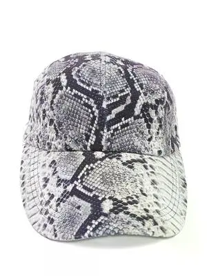 Norma Kamali Snakeskin-print Baseball Cap