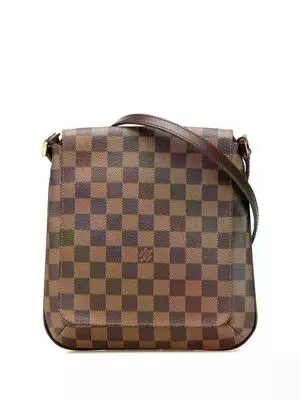 LOUIS VUITTON 2004 Damier Ebene Musette Salsa Long Strap Crossbody Bag