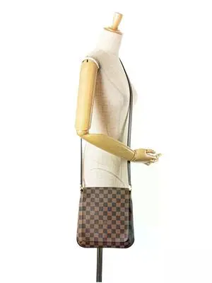 LOUIS VUITTON 2004 Damier Ebene Musette Salsa Long Strap Crossbody Bag