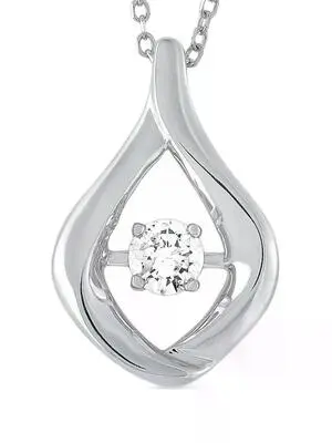 LB EXCLUSIVE 14k White Gold Diamond Pendant Necklace - Silver