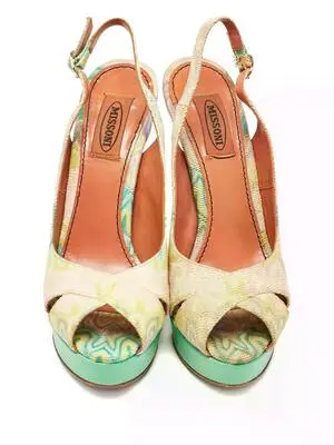 Missoni 135mm Platform Slingback Sandals