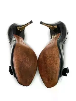 Fendi 105mm Patent Leather Bow Pumps