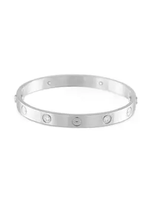 CARTIER 18kt White Gold Love Diamond Bracelet - Silver
