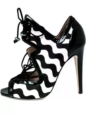 NICHOLAS KIRKWOOD Wave-print High Heel Sandals - Black