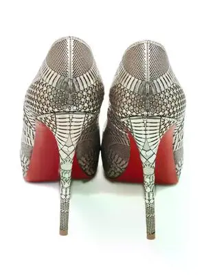CHRISTIAN LOUBOUTIN Geometric-pattern Peep-toe Pumps