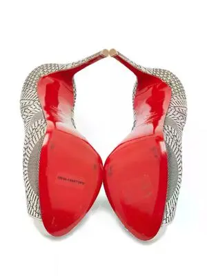 CHRISTIAN LOUBOUTIN Geometric-pattern Peep-toe Pumps