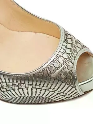 CHRISTIAN LOUBOUTIN Geometric-pattern Peep-toe Pumps