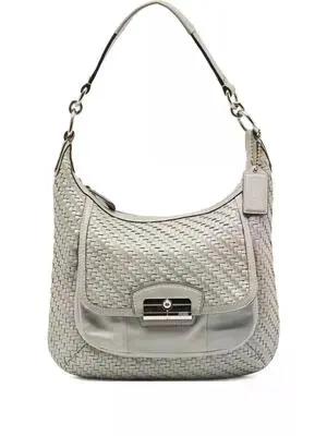 COACH Woven Leather Shoulder Bag