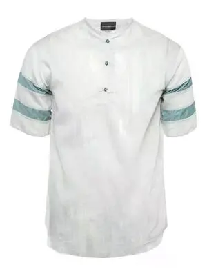 Emporio Armani Striped Half-front T-shirt - Grey