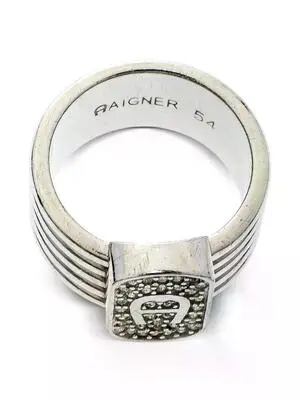 AIGNER Crystal Logo Band Ring