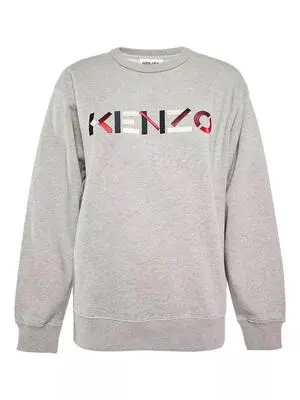 Kenzo Embroidered-logo Cotton Sweatshirt - Grey