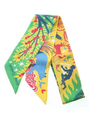 Hermès 2000s Printed Ribbon Scarf - Yellow
