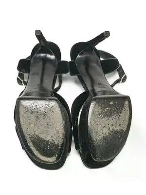 Saint Laurent 110mm Velvet Platform Sandals