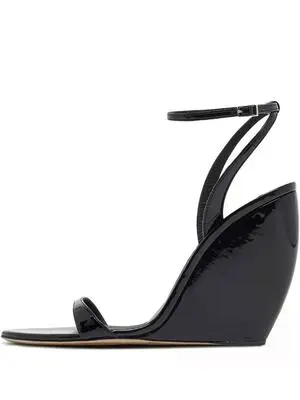 GIUSEPPE ZANOTTI 115mm Patent Leather Wedge Sandals - Black