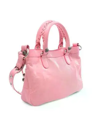Balenciaga 2020s Studded Neo Cagole Tote Bag - Pink