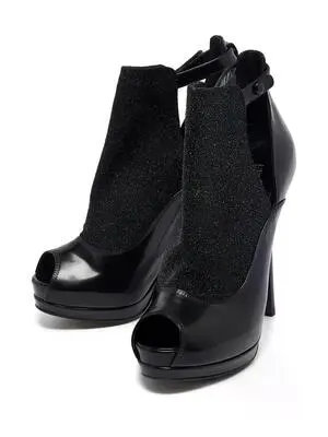 Fendi 135mm Peep-toe Leather Booties