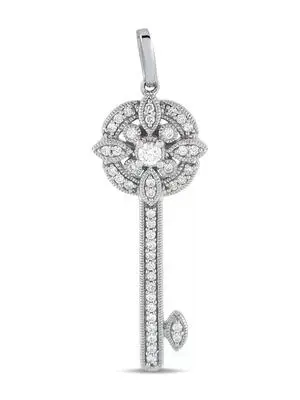 LB EXCLUSIVE 14kt White Gold Key Pendant Necklace - Silver