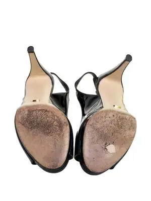 SERGIO ROSSI 95mm Leather Slingback Sandals