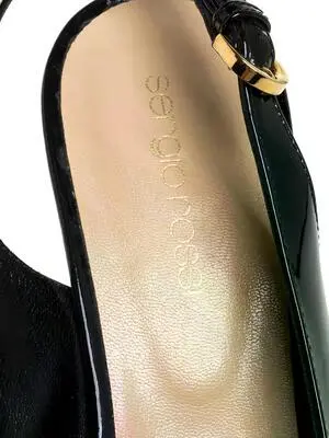 SERGIO ROSSI 95mm Leather Slingback Sandals