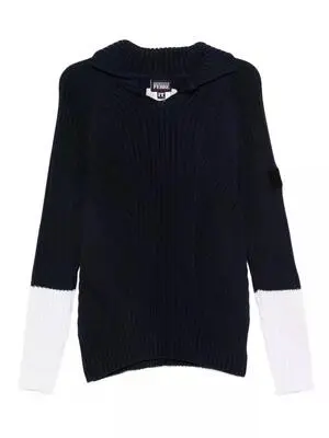 Gianfranco Ferre 1990s Ribbed-knit Colour-block Sweater