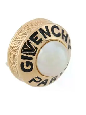 Givenchy 1980s Logo Clip-on Earrings
