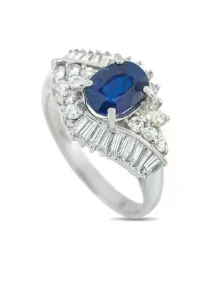 LB EXCLUSIVE Platinum, Diamond, And Sapphire Ring