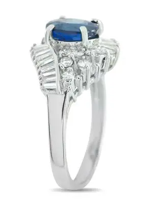 LB EXCLUSIVE Platinum, Diamond, And Sapphire Ring