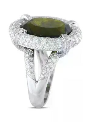 LB EXCLUSIVE 18k White Gold Diamond And Tourmaline Ring
