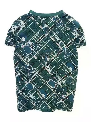 Hermès 2010s Chains Print T-shirt - Blue