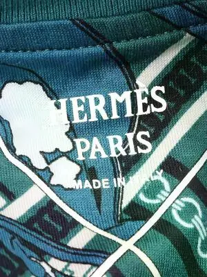 Hermès 2010s Chains Print T-shirt - Blue