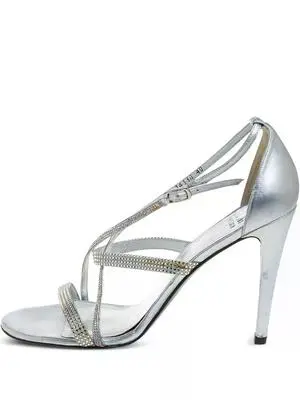 STUART WEITZMAN 100mm Leather Heeled Pumps - Silver