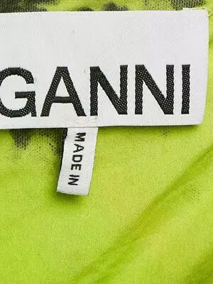 GANNI Ruched Long-sleeve Dress