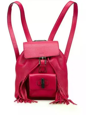 Gucci Leather Bamboo Daily Backpack - Pink