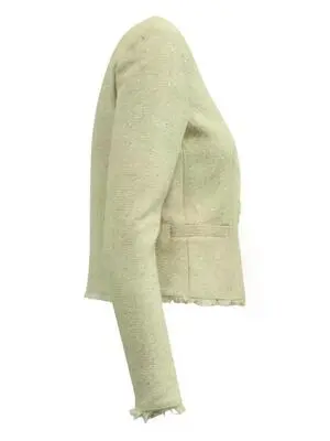 Alice + Olivia Tweed Frayed-trim Jacket