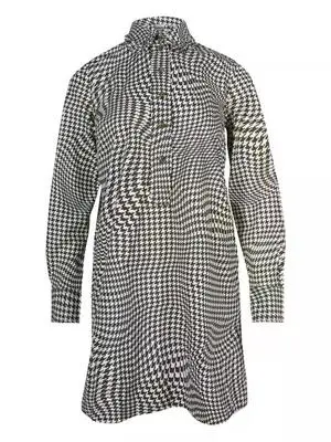 GANNI Houndstooth Pea-collar Dress