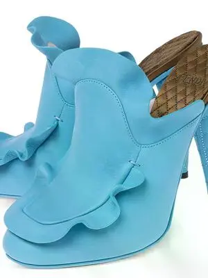 Fendi 130mm Ruffled Mules