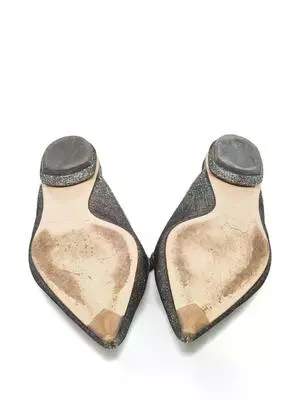 NICHOLAS KIRKWOOD Glitter Pointed-toe Mules - Grey