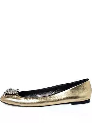 Giuseppe Zanotti Gold Tone Flats For Women