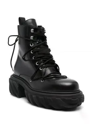 Off-White 65mm Leather Combat Boots