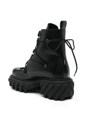 Off-White 65mm Leather Combat Boots