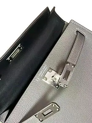Hermès 2025 Mini Kelly Sellier 20 Verso Epsom Leather Palladium Hardware Tote Bag - Grey