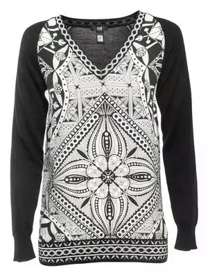 Roberto Cavalli Geometric-pattern V-neck T-shirt