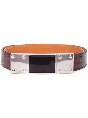 Gianfranco Ferre 1990s Crocodile Effect Belt - Red