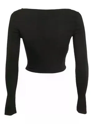 Versace Long-sleeve Scoop-neck Cropped Top