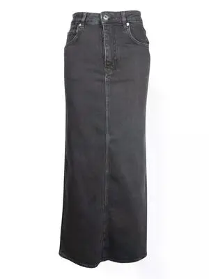 Maje Rear-slit Denim Maxi Skirt