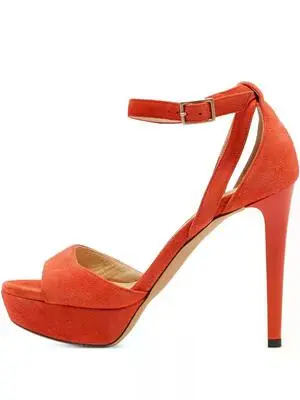 JIMMY CHOO 120mm Suede Sandals - Orange