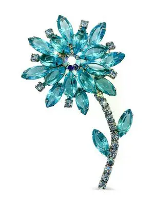 JENNIFER GIBSON JEWELLERY 1950s Crystal-embellished Brooch - Blue