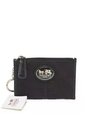 COACH® Monogram-canvas Card Holder - Black