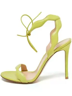GIANVITO ROSSI 105mm Scalloped Strappy Sandals - Green